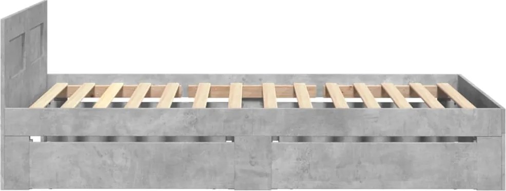 Rám postele s čelem betonově šedý 75 x 190 cm kompozitní dřevo 3295621