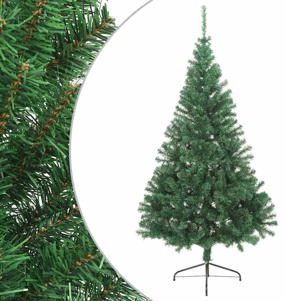 Umělý poloviční vánoční stromek se stojanem zelený 180 cm PVC 321032
