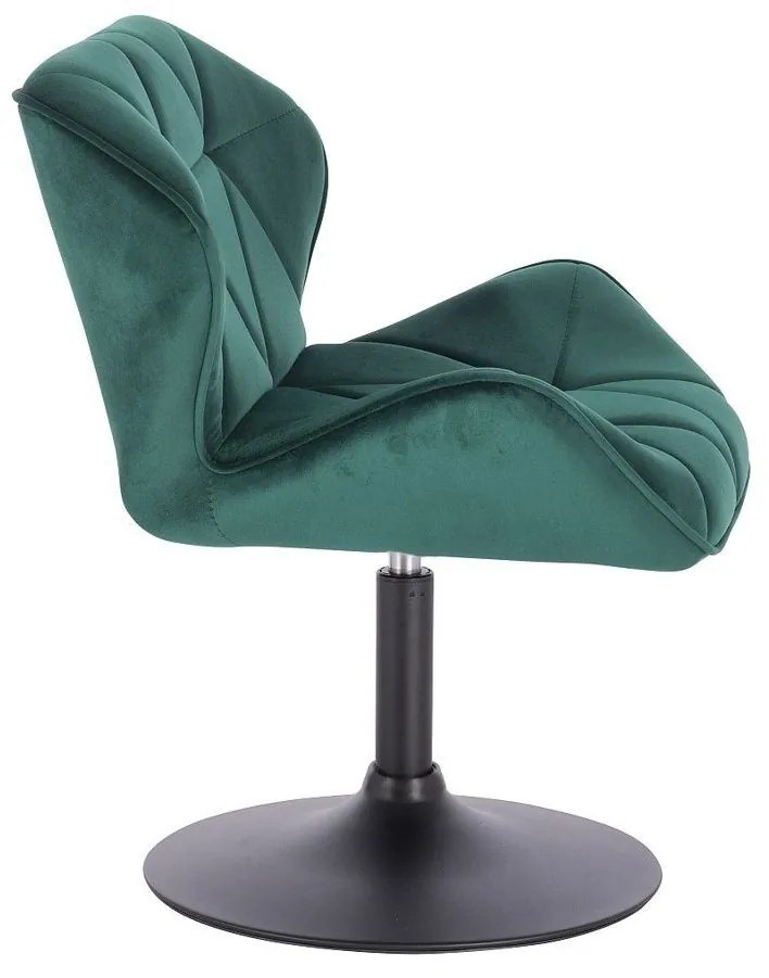 LuxuryForm DESIGN Otočná židle MILANO VELUR na černém talíři - zelená