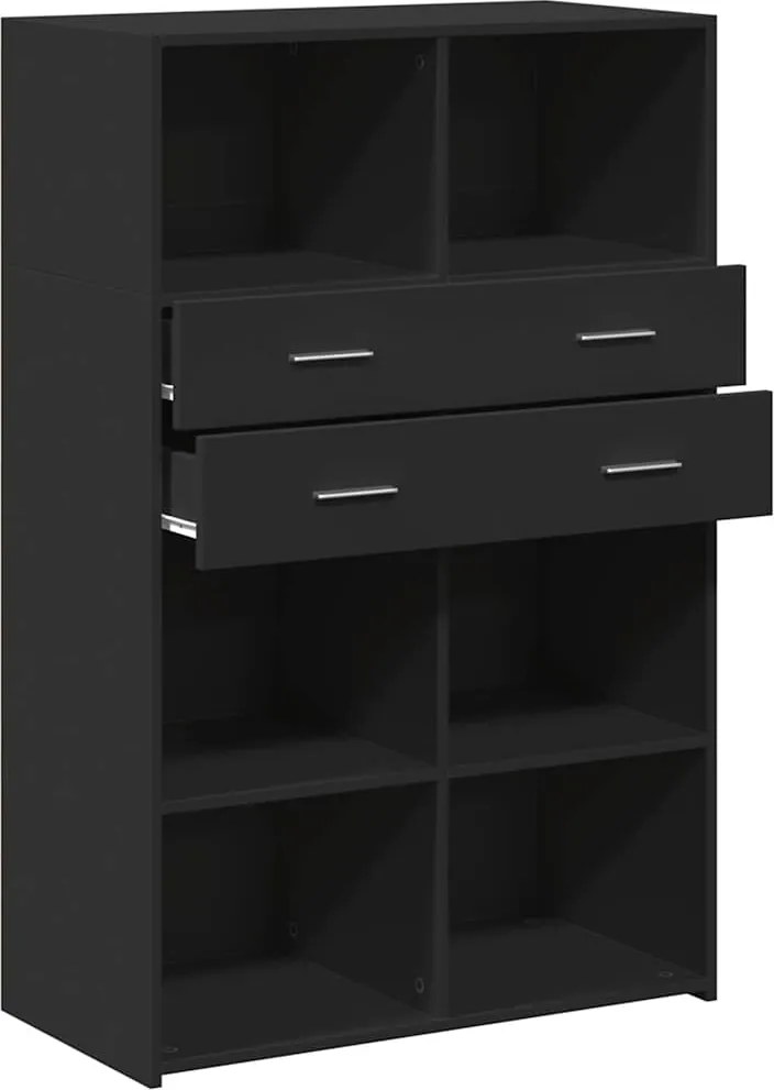 Skříň highboard černá 80 x 42,5 x 124 cm kompozitní dřevo 3281386