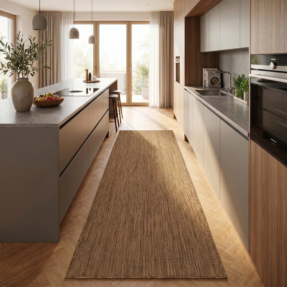 Hnědý vnitřní a venkovní běhoun 80x250 cm Mira 1450 – Ayyildiz Carpets