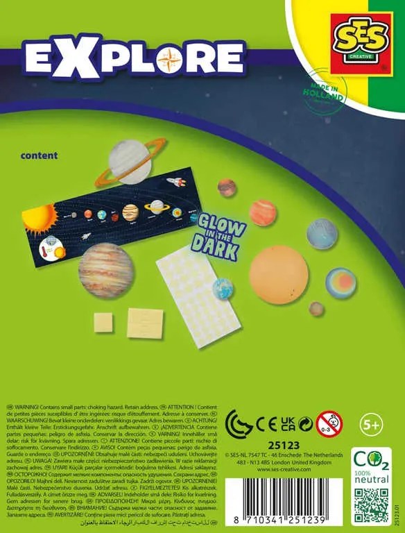 SES CREATIVE Explore Svítící planety dekorace nálepky svítící ve tmě 25123