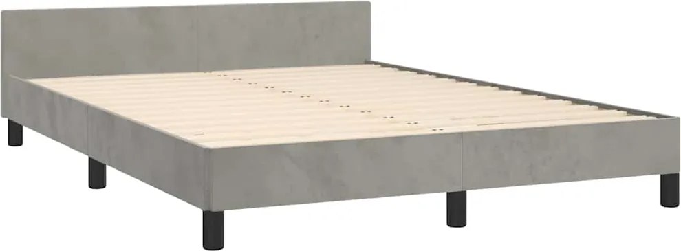 Rám postele bez matrace světle šedý 140 x 190 cm samet 3125873