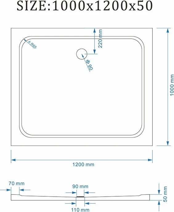 BPS-koupelny Posuvné sprchové dveře HYD-PD03D 120 černé/transparent pro instalaci do niky + vanička HYD-OSV-ST06C 120x100 bílá