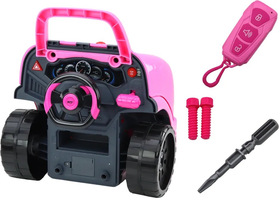 LEAN Toys Sada na rozebírání automobilových motorů pro domácí kutily – růžová