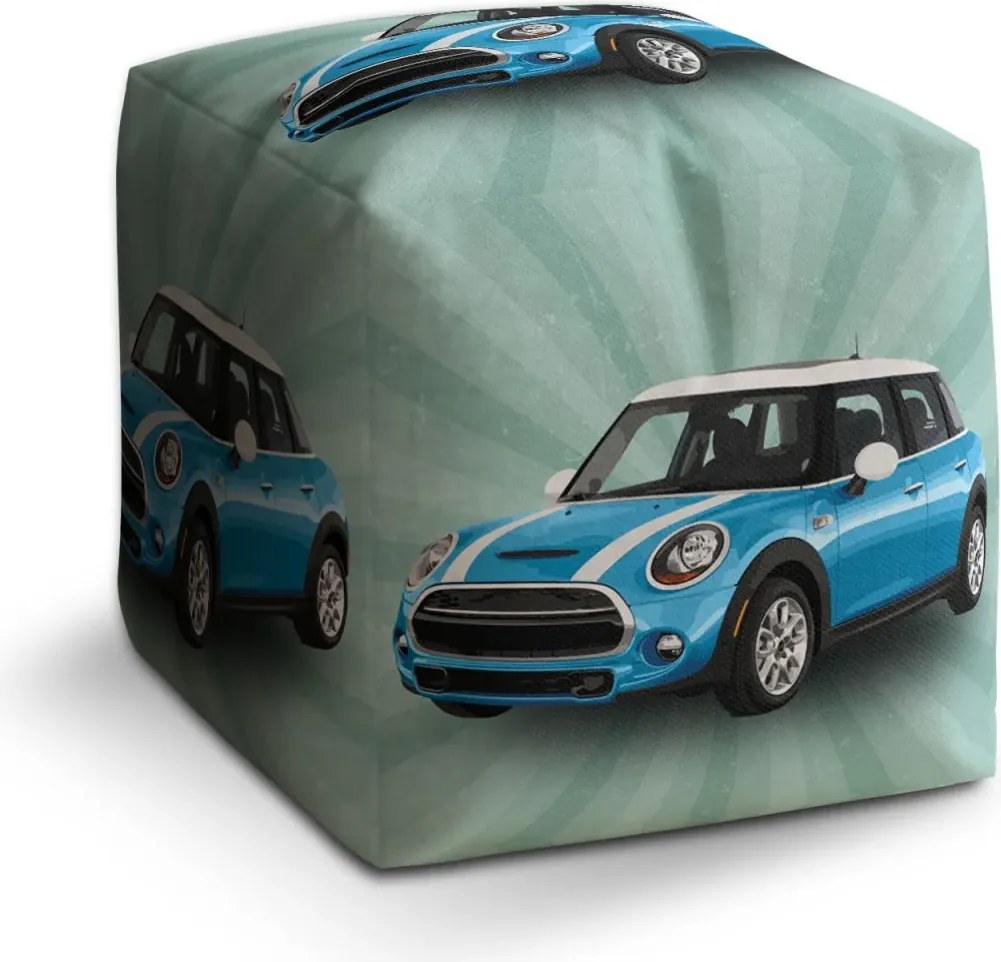 Sablio Taburet Cube Mini sedan Zelené pozadí - 50x50x50 cm