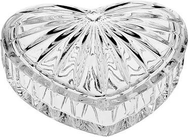 Crystal Bohemia Skleněná dóza ve tvaru srdíčka 110 mm
