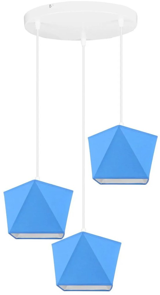 Dětské závěsné svítidlo Diamond, 3x textilní stínítko (mix 10 barev), (výběr z 5 barev konstrukce), o