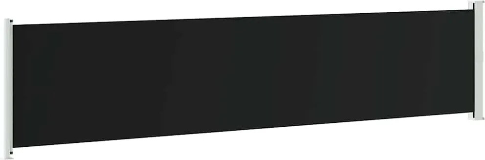 Zatahovací boční markýza / zástěna 140 x 600 cm černá 313369