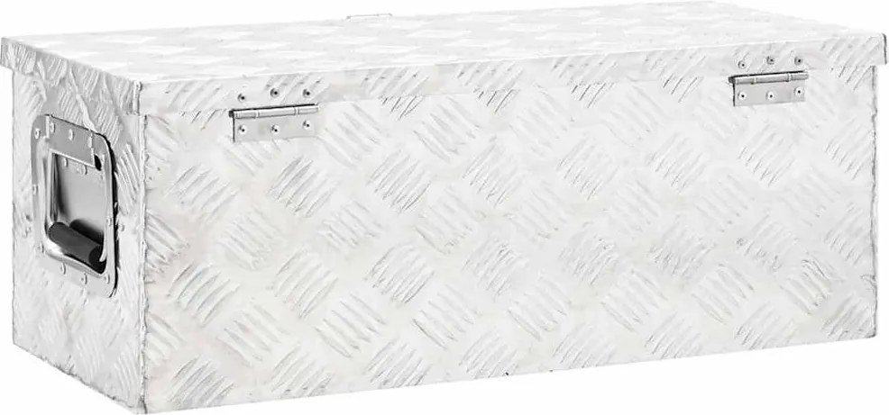 Úložný box stříbrný 70 x 31 x 27 cm hliník 152250