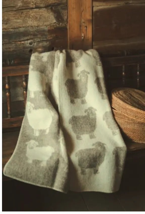 Wooline Vlněná deka s motivem ovečky