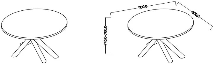 FALCO Jídelní stůl Osman kulatý Odstín: Ořech visconsin