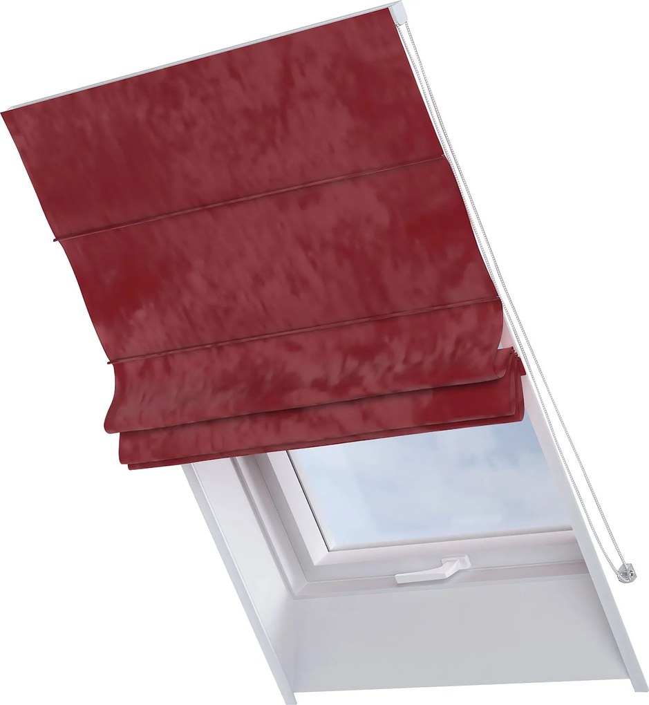 Roleta pro střešní okno Rimini barva červená látka lesklé, sametová