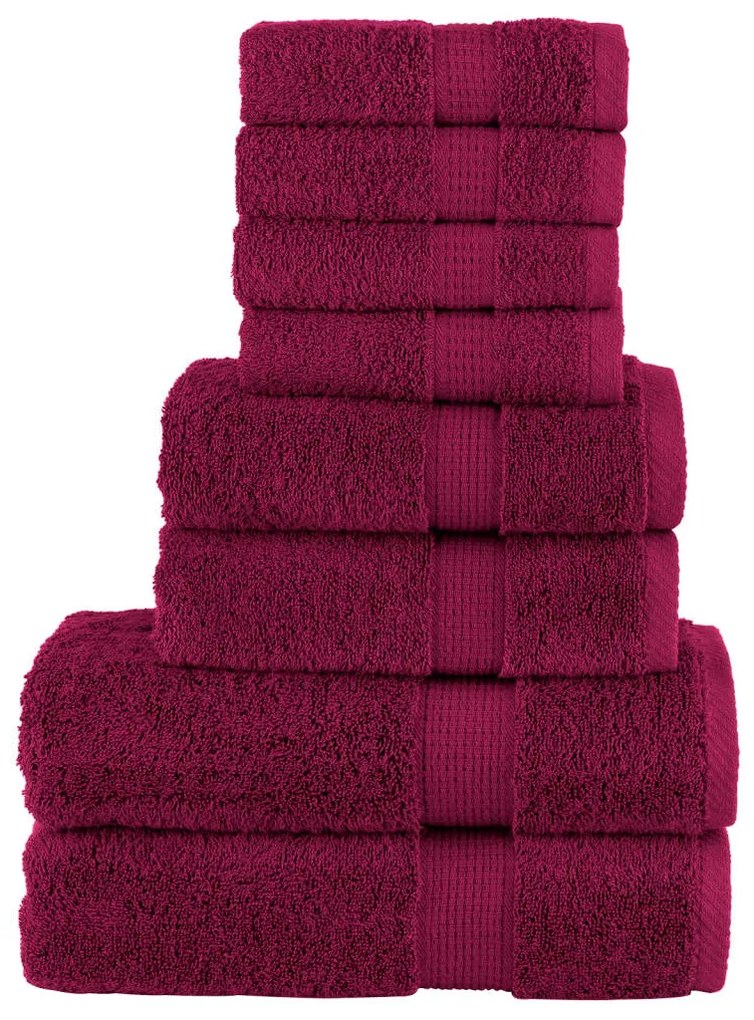 8dílná sada ručníků Premium SOLUND bordó 600 g/m² 137539