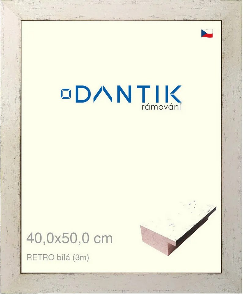 DANTIK rámeček 40x50 | RETRO bílá (Plexi Čiré)