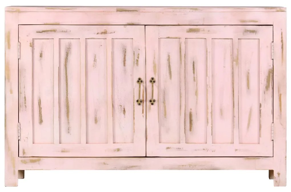 Příborník světle růžový 110x35x70 cm masivní mangovníkové dřevo 247764