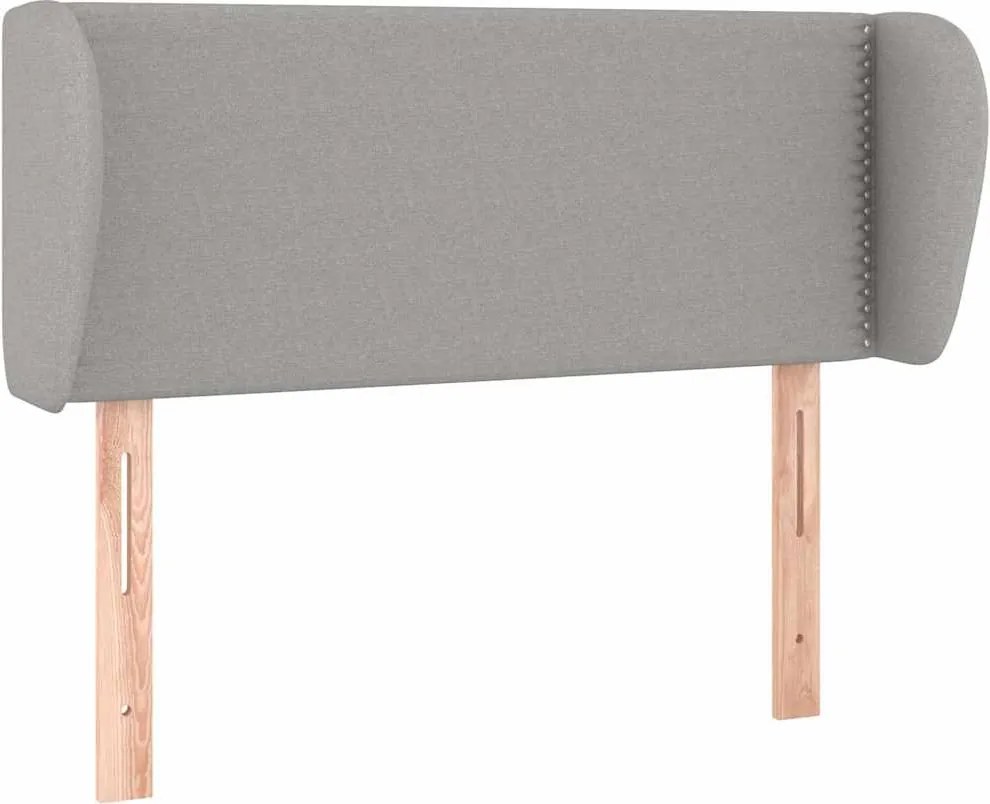 Čelo postele typu ušák světle šedé 103x23x78/88 cm textil 3116994