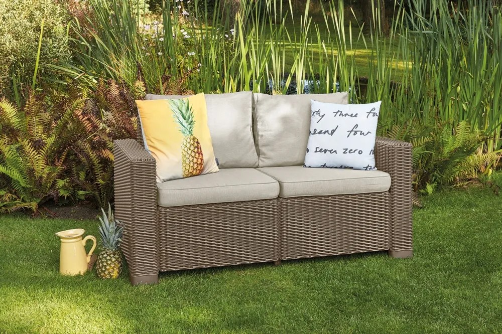 Dvoumístná zahradní pohovka KETER California Sofa- 141 x 68 x 72 cm - cappuccino / béžová