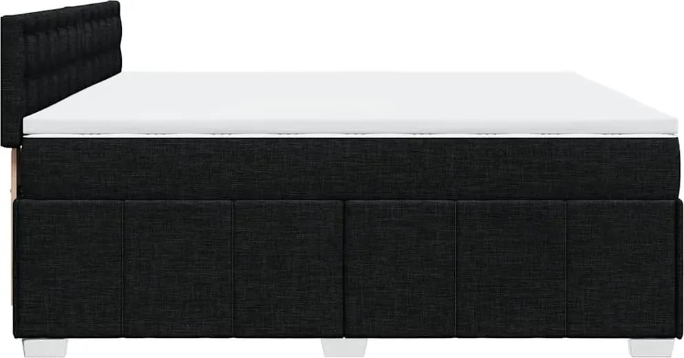 Box spring postel s matrací černá 200x200 cm textil 3287191
