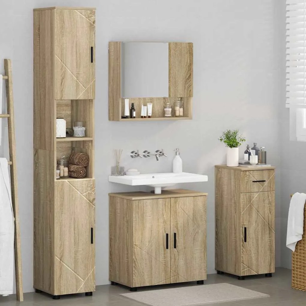 Sada koupelnového nábytku 4 ks Sonoma dub 61 x 35 x 64 cm 3392975