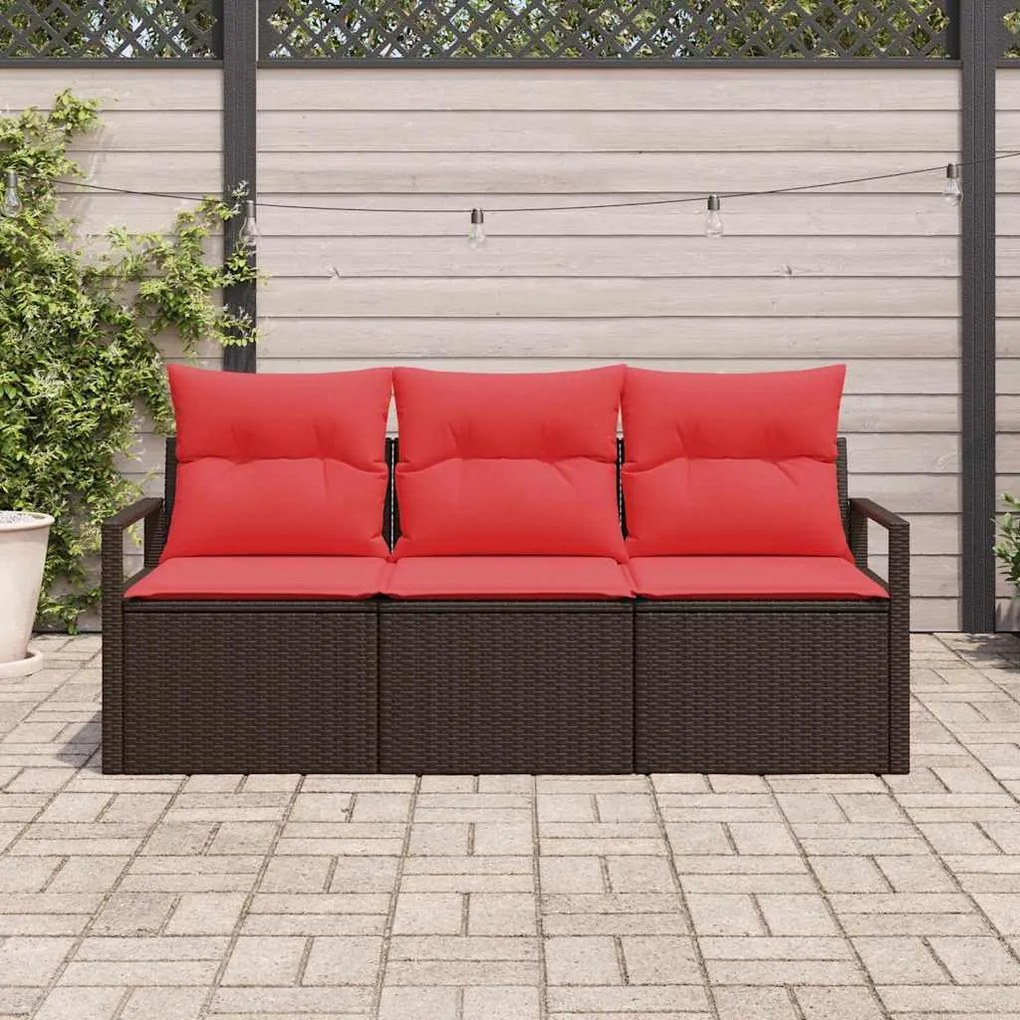 Set pohovek 3 ks Hnědá polyratan 3346244