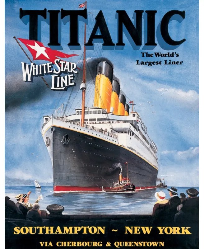 Plechová cedule Titanic White Star 32 cm x 40 cm