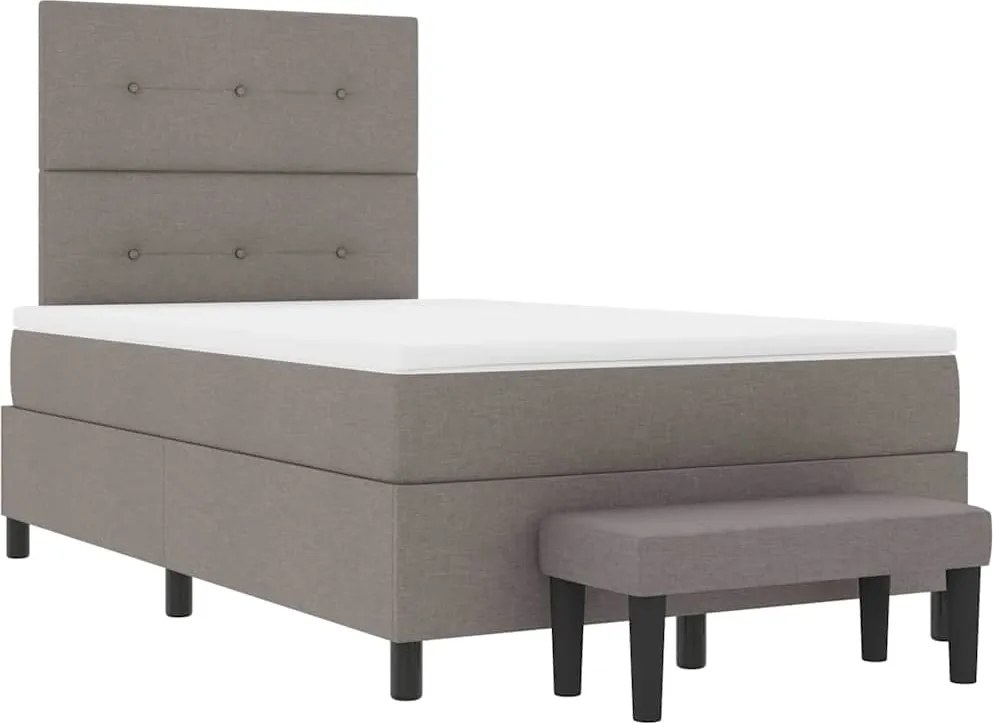 Postel s boxspringem s čelo Taupe 120 x 190 cm textil 3344055