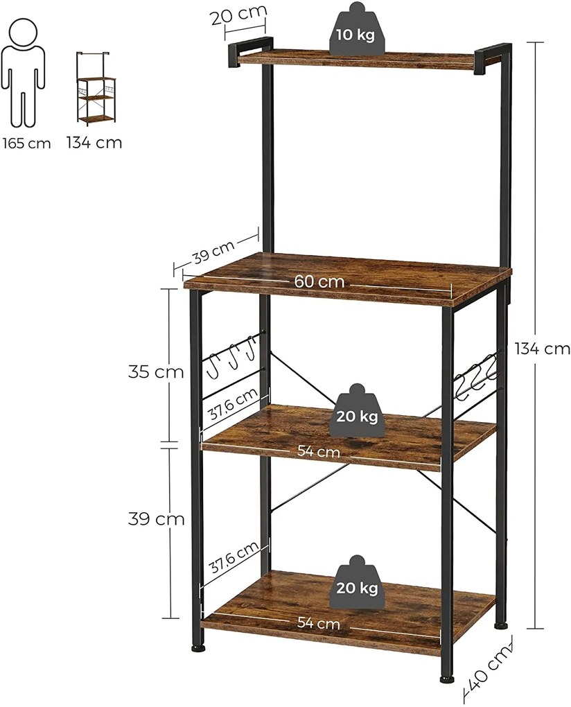 Vasagle & Songmics Kuchyňská skřínka PRIMO