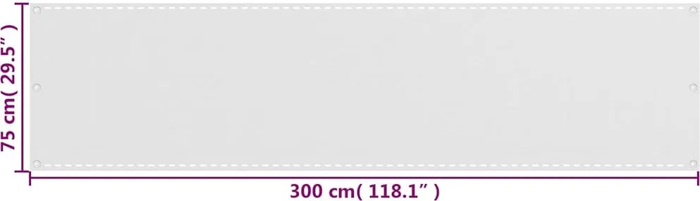 Balkonová zástěna bílá 75 x 300 cm HDPE 310860