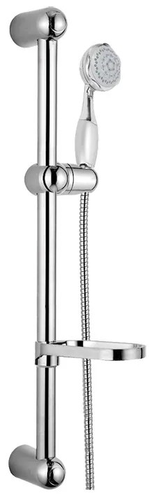 Mereo, Sprchová souprava, pětipolohová sprcha, dvouzámková hadice, nastav. držák, mýdlenka, plast/chrom, MER-CB900A