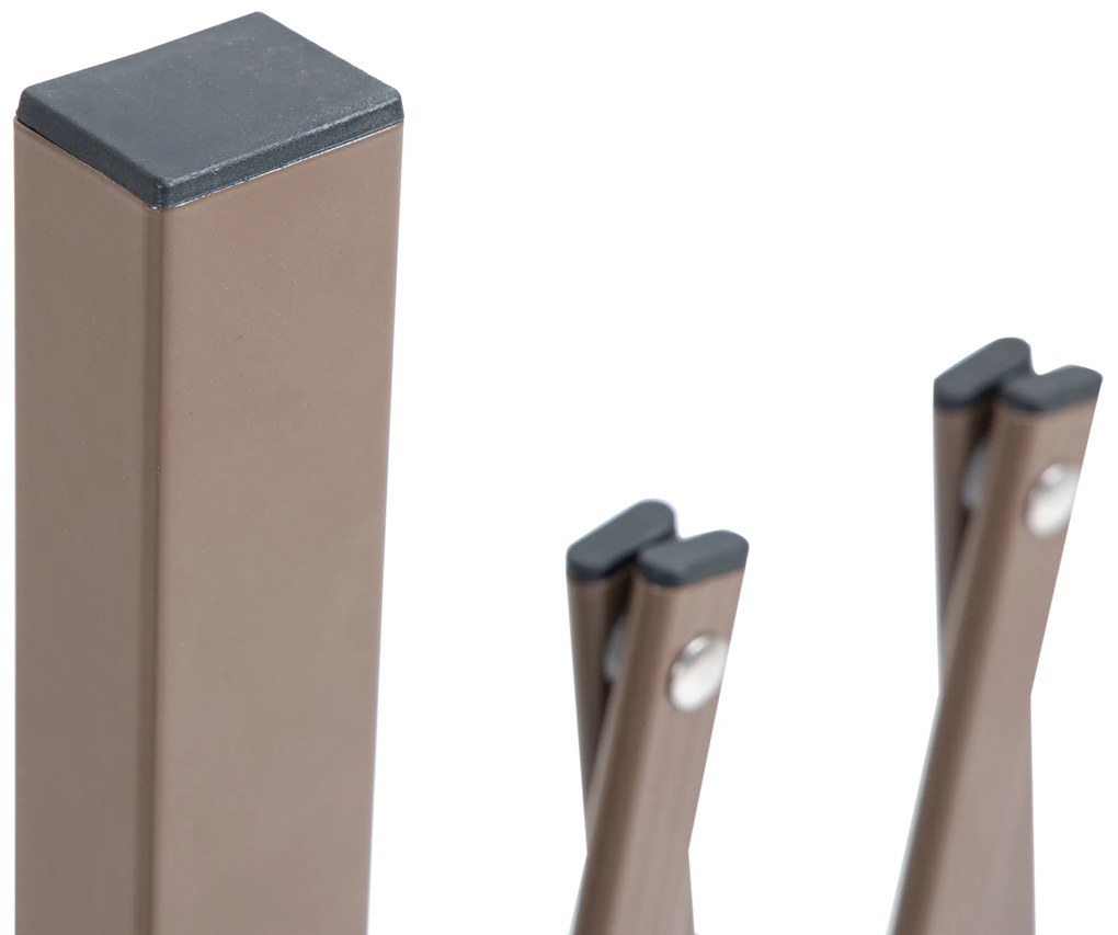 Outsunny nůžková mřížová brána, výsuvná 35-300 cm, ideální pro zahradu, hliník, hnědá, H103,5 cm| Aosom