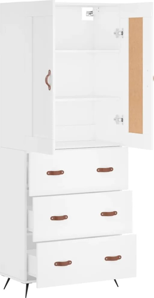 Skříň highboard bílá 69,5 x 34 x 180 cm kompozitní dřevo 3199721