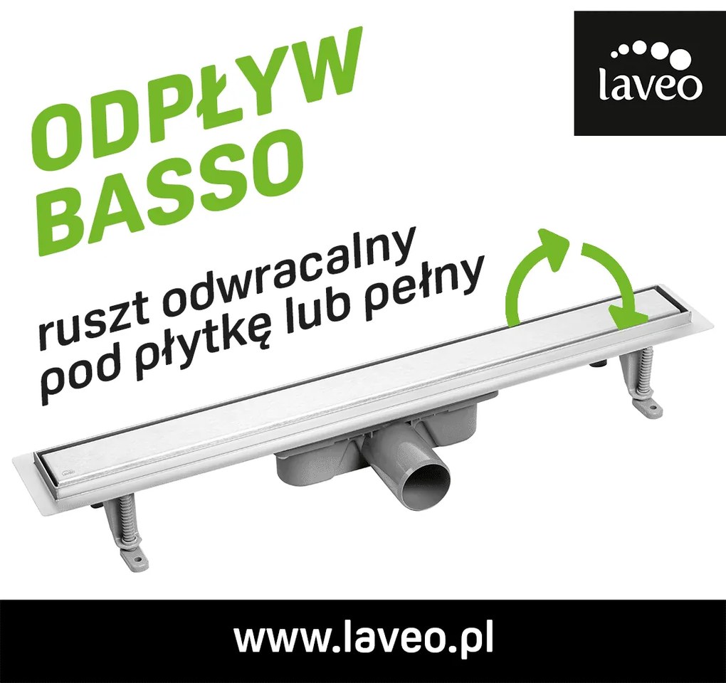 Laveo Basso, lineární odtok s mřížkou 100 cm, černá, LAV-COB_711D