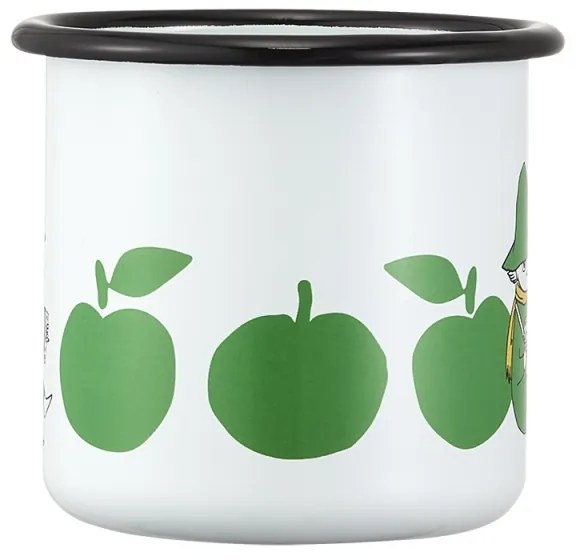 Hrnek Moomin Joyful Apples 0,37l, smalt / bílo-zelený