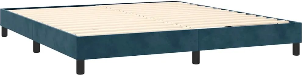 Box spring postel s matrací a LED tmavě modrá 160x200 cm samet 3134655