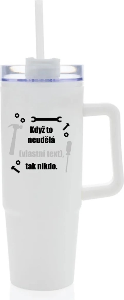 Personalizovaná cestovní termoska s průhledným víčkem - když to nezvládne … tak nikdo