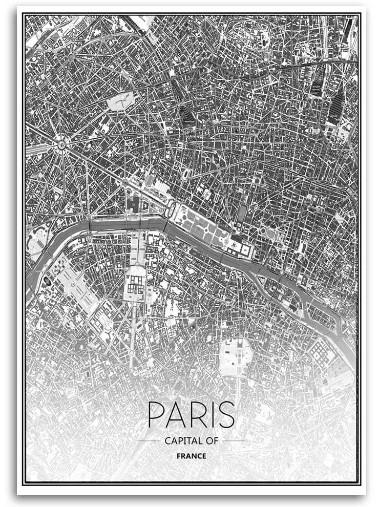 Gario Obraz na plátně Plán města Paříž Rozměry: 40 x 60 cm