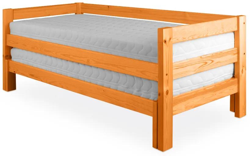 Drewmax Dřevěná postel 90x200 LK134 s přistýlkou olše
