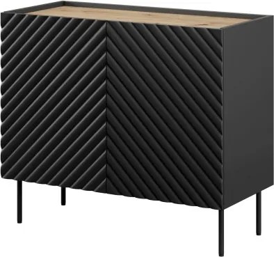 Komoda Onda 2D černá/dub artisan