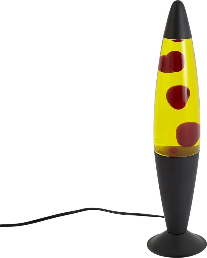 Lávová lampa žlutá s červeným voskem vč. LED - Molten Lava