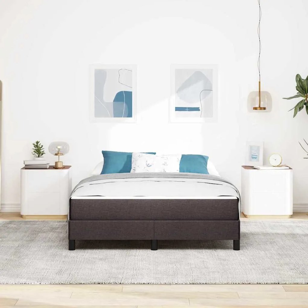 Postel s boxspringem Tmavě hnědá 140 x 200 cm textil 3398496