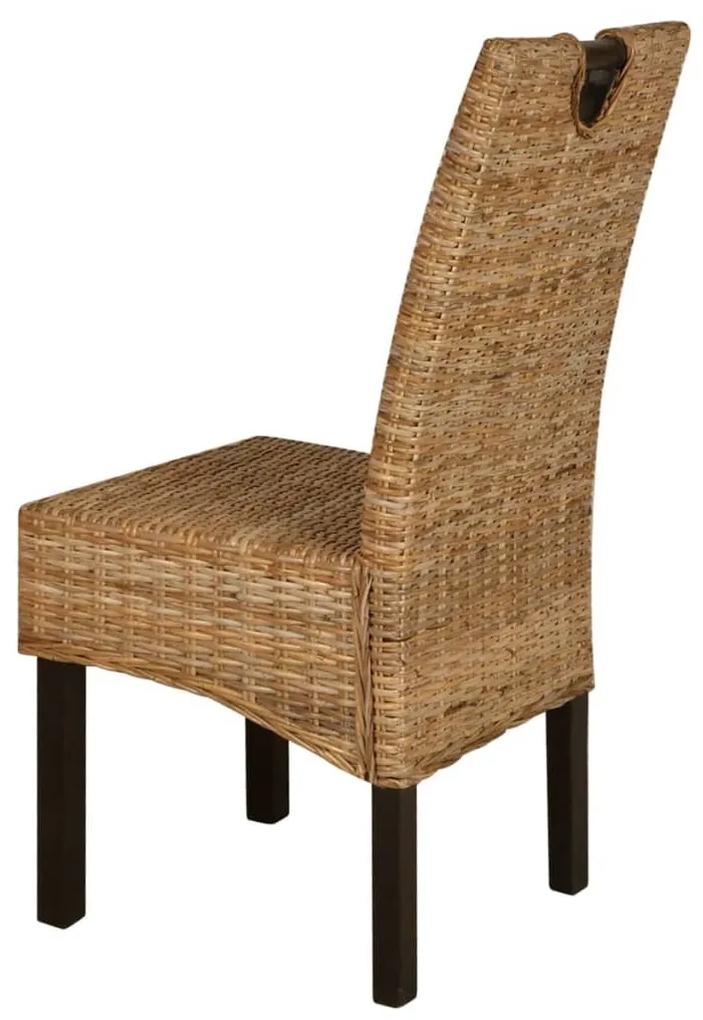Jídelní židle 4 ks ratan kubu a mangovníkové dřevo,  274360