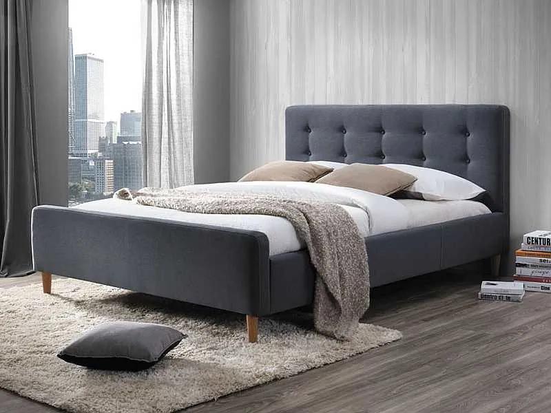 Čalouněná postel PINKO 160 x 200 cm šedá Matrace: Matrace Coco Maxi 23 cm