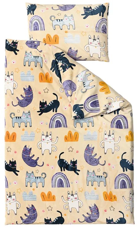Mikroplyšové povlečení PURRSLEEP béžové Rozměr povlečení: 2 ks 70 x 90 cm | 200 x 220 cm