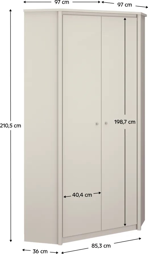 Rohová skříň, kašmír, KAROS 2D