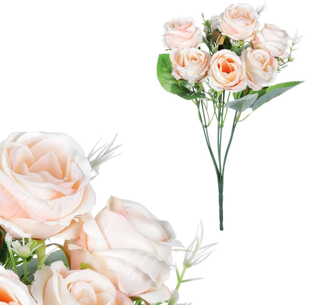 Růže v pugetu, 7 hlav, krémová barva KN7001 CRM