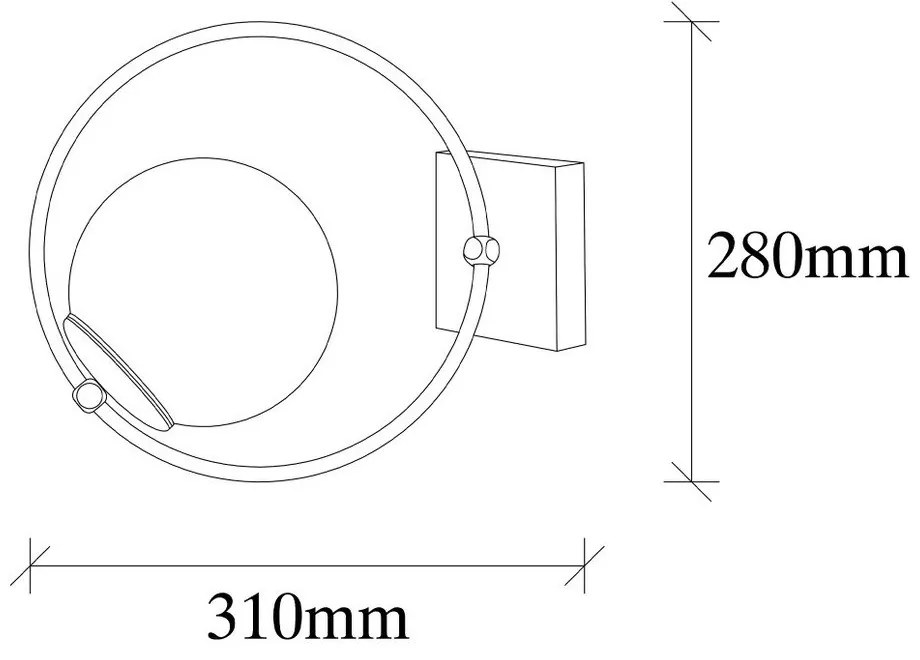 Černé kovové nástěnné svítidlo Opviq lights Aria