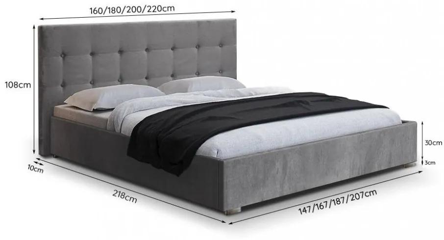 Moderní čalouněná postel SPAIN Ton 3 160x200 cm