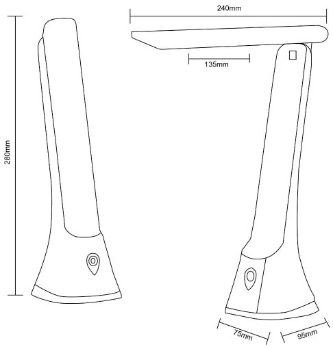 Zuma Line SM-612-BL - LED Stmívatelná stolní lampa LED/5W/230V černá