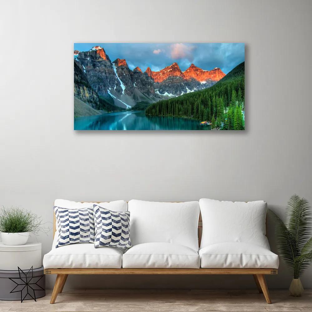 Obraz na plátně Hora Les jezero Krajina 140x70 cm